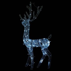 Vánoční dekorace akrylový sob 140 LED 128cm studené bílé světlo 329782