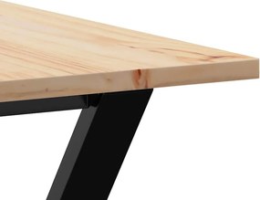 Jídelní stůl s Y rámem 140 x 80 x 75 cm borové dřevo a ocel 3282720