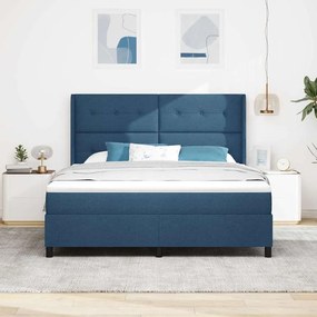 Postel s boxspringem s polštářem Modrá 200 x 180 cm textil 3341664