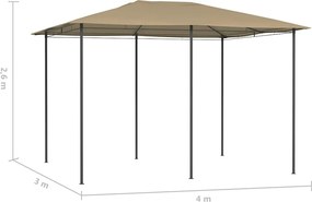 Altán 3 x 4 x 2,6 m taupe 160 g/m² 313615