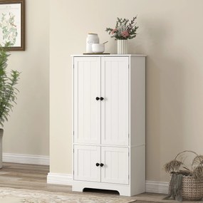 HOMCOM Kuchyňský K cabinet s Úložným Prostorem a Nastavitelnými Policemi pro Jídelnu a Obývací Pokoj, 58,2 x 30 x 123 cm, bílý | Aosom