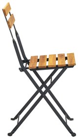 Skládací židle na balkon 4 ks masivní akáciové dřevo,  313161