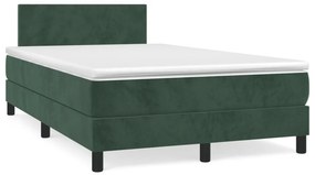 Box spring postel s matrací tmavě zelená 120x190 cm samet 3269828