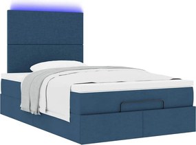 Osmanský rám postele s matrací modrá 120x190cm textil 3313912