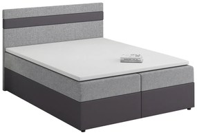 Manželská postel Boxspring 160x200 cm Mimosa Comfort (melírovaná světle šedá + tmavě šedá) (s roštem a matrací). 1056238