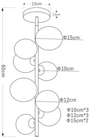 Globo 56133-8D - LED Lustr na tyči RIHA 8xG9/3W/230V
