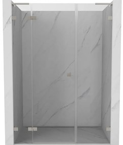 Mexen Lunar L sprchové dveře otočné levé 140 cm, transparentní, kartáčovaný nikl - 834SL-140-050-97-00-L
