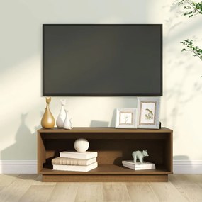 TV skříňka medově hnědá 90 x 35 x 35 cm masivní borové dřevo