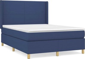 Box spring postel s matrací modrá 140x200 cm textil 3131839
