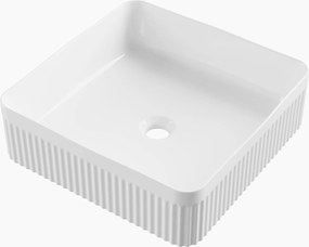 Gamma Frezja, čtvercové umyvadlo na desku 405x405x130 mm, bílá lesklá, GMA-UC-FREZJAK