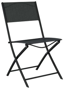 Skládací venkovní židle 4 ks černé ocel a textilen,  318767