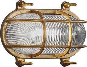 NOR 49031035 Venkovní nástěnné svítidlo Helford 12,5W E27 mosaz matná bílá - NORDLUX