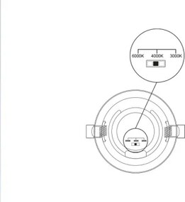 LED podhledové svítidlo Panlux DOWNLIGHT CCT ROUND IP44 6W černá PN22400009