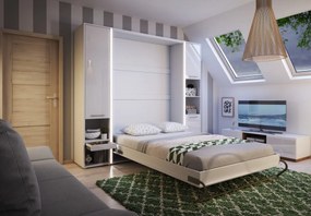 Lenart Výklopná postel Concept Pro CP-01p (140) - bílý lesk