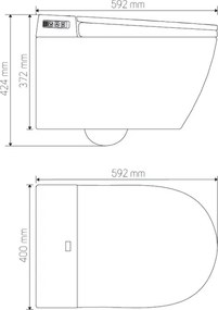 Závěsné WC s bidetem 1600W/230V + prkénko + tlačítko + modul + podložka + DO