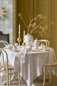 Pip Studio Dot Delight hrnek bez ucha s odkládacím táckem 270ml, bílo-zlatý (hrnek bez ucha z tenkostěnného porcelánu)