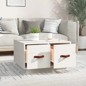 Konferenční stolek bílý 60x53x35 cm masivní borové dřevo - Default Title