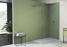 Sanswiss EASY STR4P Walk-In Pevná stěna samostatná 130 cm Šířka: 1300 mm, Profil: Černá, Sklo: Hladké čiré