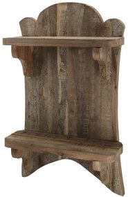 Hnědá antik dřevěná polička Grimaud Unit - 41*15*67 cm