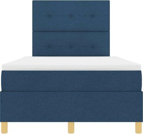 Postel s boxspringem s čelo Modrá 120 x 190 cm textil 3339608