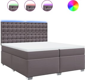 Box spring postel s matrací šedá 200x200 cm umělá kůže 3293038