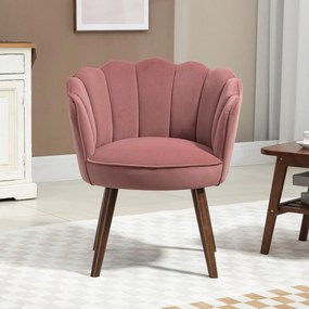 HOMCOM jídelní židle kuchyňská židle křeslo s opěradlem židle do obývacího pokoje polyester kaučukovník růžová 66 x 72 x 79 cm | Aosom