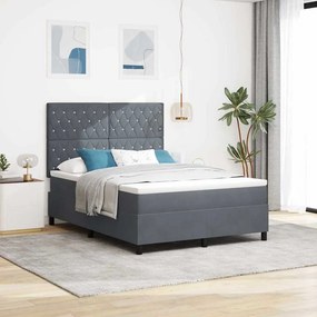 Postel s boxspringem s matrací Tmavě šedá 160 x 200 cm samet 3339777