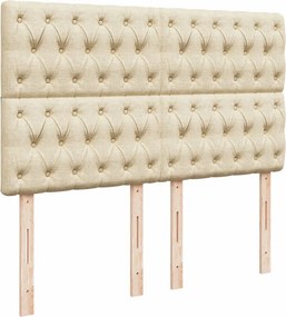 Box spring postel s matrací krémová 160x200 cm textil 3292851