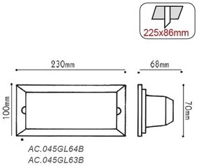 ACA Lighting Venkovní zápustné svítidlo AC045GL64G max. 40W/E27/IP54, šedé