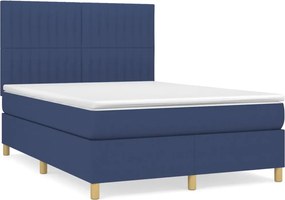 Box spring postel s matrací modrá 140x200 cm textil 3142503