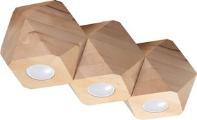 Sollux Lighting Stropní svítidlo WOODY 3 přírodní dřevo