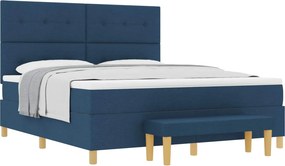 Postel s boxspringem s polštářem Modrá 200 x 180 cm textil 3344323