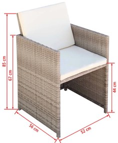 vidaXL Marketos Zahradní židle 2 ks s poduškami a polštáři polyratan béžové