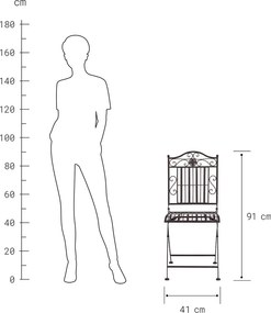 Butlers TERRACE HILL Balkónový set 2 ks židle a 1 ks stůl - tm. hnědá