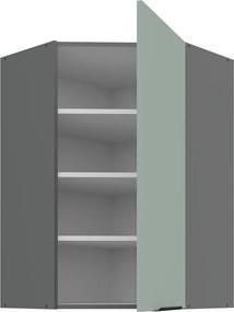 ARIA sa | horní kuchyňská skříňka 60x60 GN-90 1F (45°) rohová s policemi | 60x60 cm | VYSOKÁ | antracit/aquamarine