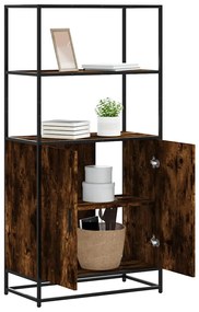 Skříň highboard kouřový dub 68x35x139cm kompozitní dřevo a kov