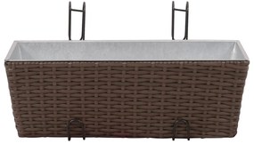 Balkonové závěsné ratanové truhlíky sada 2 ks, 50 cm, hnědé - Default Title