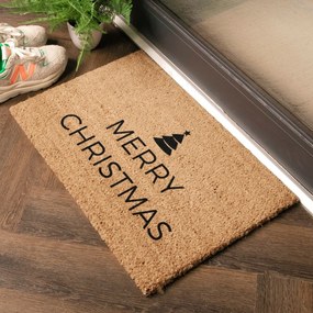 Rohožka s vánočním motivem z kokosového vlákna 40x60 cm Merry Christmas – Artsy Doormats
