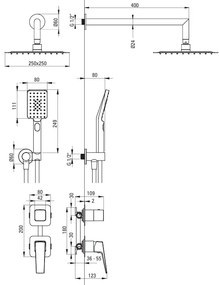 Deante Blur, podomítkový sprchový set s hlavovou a ruční sprchou, chrom, DEA-NQL_09YK