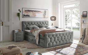 XXXLutz POSTEL BOXSPRING, 180/200 cm, šedá MID.YOU - Postele s úložným prostorem - 002220049103