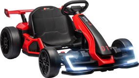 HOMCOM Dětský elektrický go-kart 24V 6-12km/h Drift kart s režimem driftu, pomalým startem, 3-úrovňově nastavitelným sedadlem, go-kart s hudebním disp