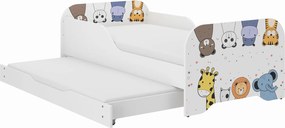 Wooden Toys Dětská postel MIKI 160x80 MINI ZOO s funkcí spaní
