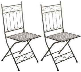 Skládací kovová židle Asina (SET 2 ks) - Bronzová