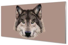 Obraz na skle malované vlk 100x50 cm