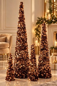 Bronzový lesklý vánoční strom Sparkling – 19*19*84cm