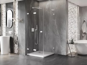 Mexen Lunar-F L, skládací sprchový kout levý 80 x 80 cm, 8mm čiré sklo, bílý profil, 836L-080-080-20-00-L