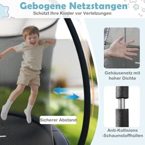 Costway Trampolína venkovní se žebříkem kulatá zahradní trampolína s ochranným