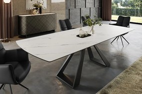 Roztahovací keramický jídelní stůl Kody 180-230 cm bílý