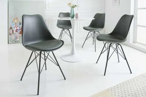 Designová jídelní židle Scandinavia Lund šedá umělá kůže
