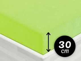 Froté napínací prostěradlo na vysokou matraci FR-019 Zářivě zelené 90 x 220 - výška 30 cm